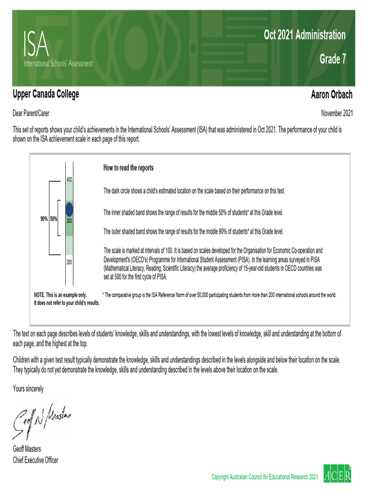 2021 ISA Report | PDF | Programme For International Student Assessment ...