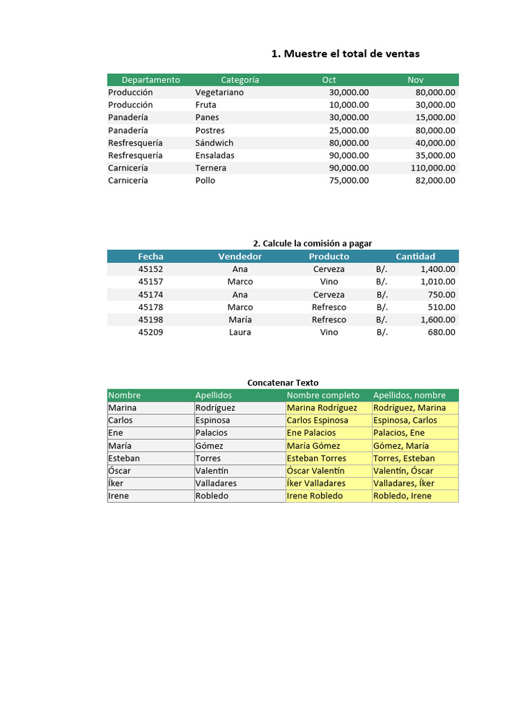 Ejercicio #5 - Fórmulas | PDF