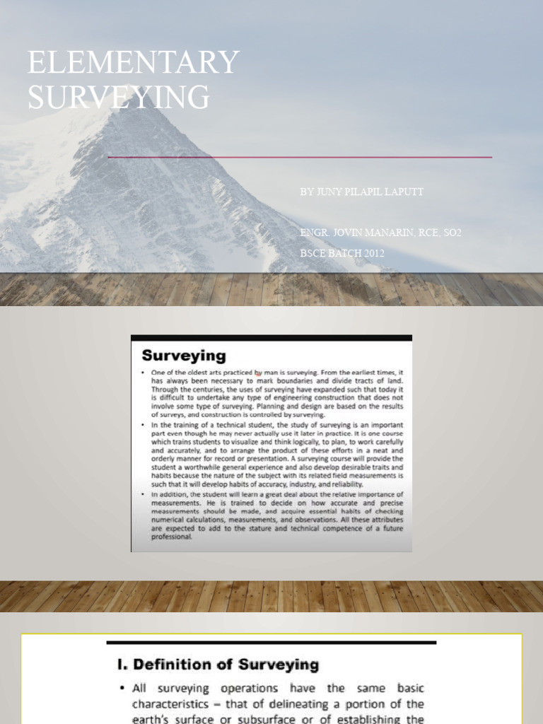 Elementary Surveying Part 1 | PDF