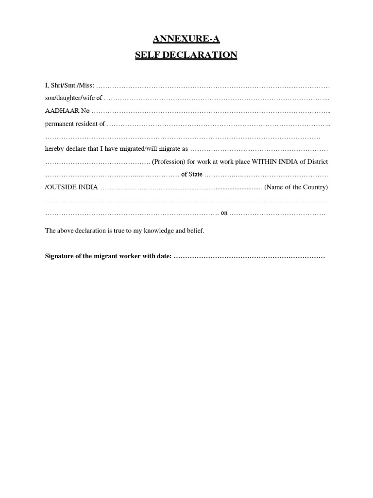 Self-Declaration Certificate Proforma 20230905 210540 | PDF