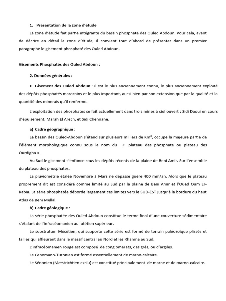Gisement Phosphaté des Ouled Abdoun | PDF