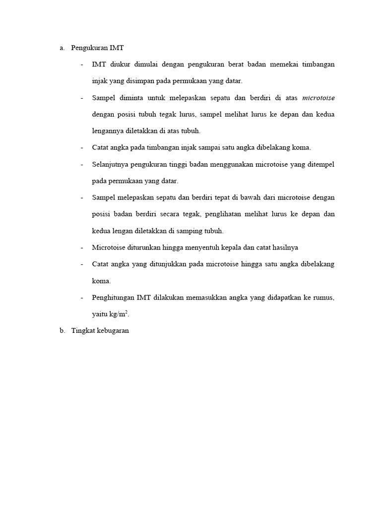 Pengukuran IMT | PDF