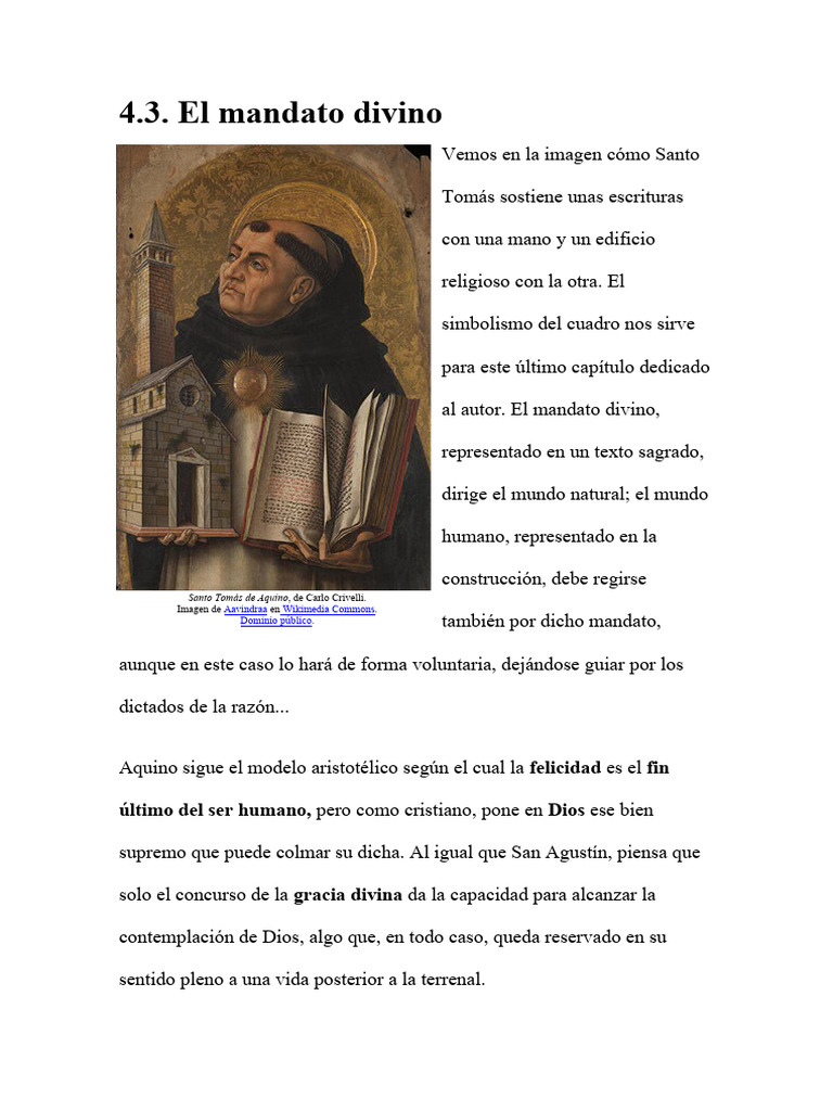 El Mandato Divino según Santo Tomás | PDF