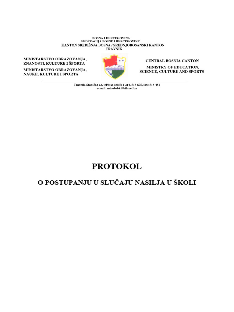 Monkis SBK - Protokol o Pustupanju U Slučaju Nasilja U Školi | PDF