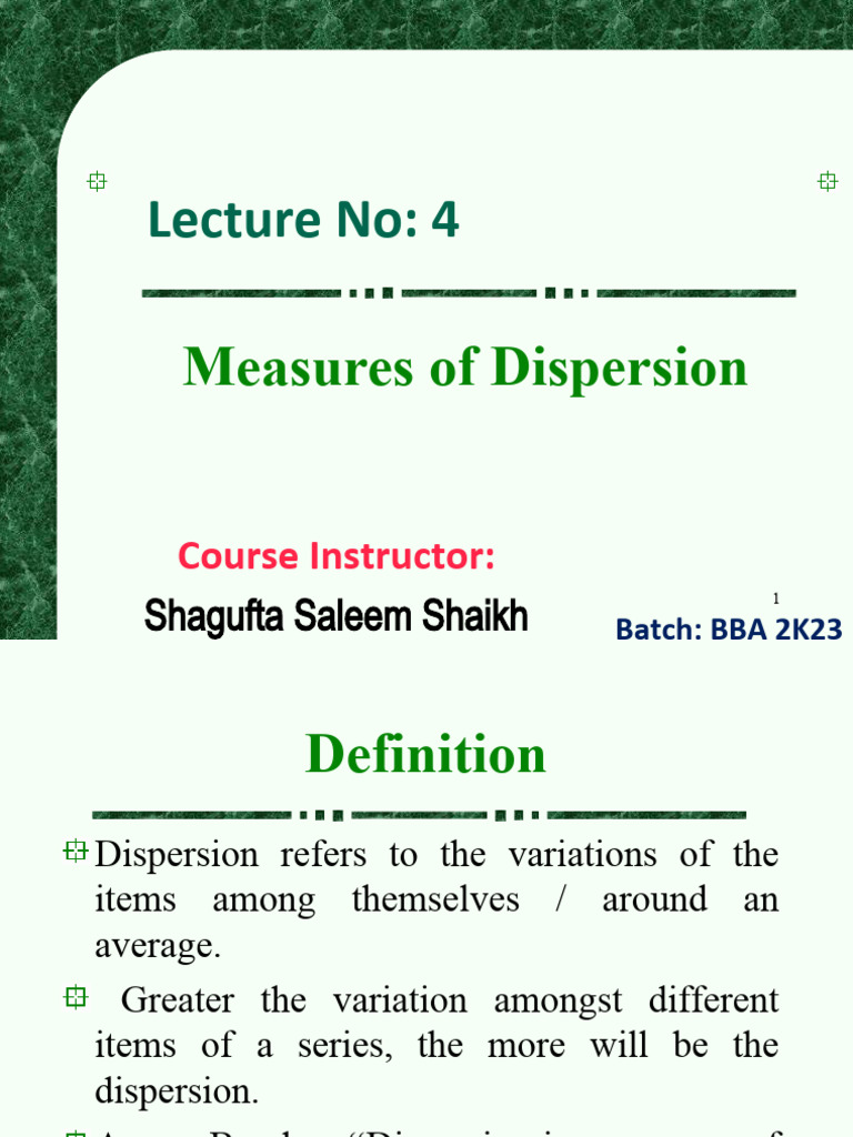 Statistics Lecture 4 2k21 Pdf Quartile Statistical Analysis 6983