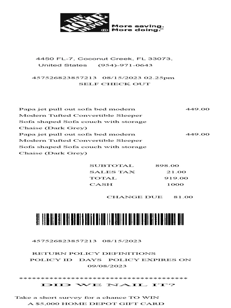 Home Depot Receipt Lookup