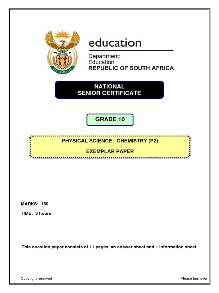 Grade10 Exemplar Physical Sciences Chemistry p21 | PDF
