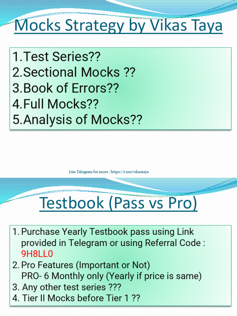 Mocks Strategy by Vikas Taya | PDF