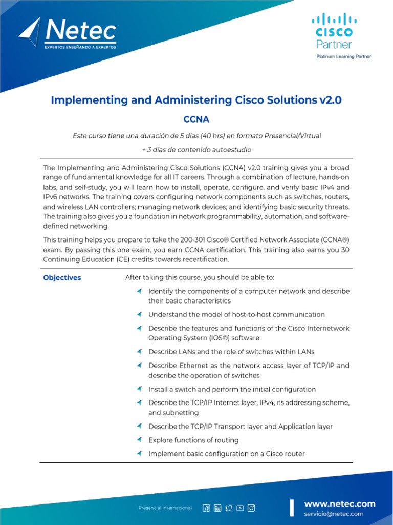 CCNA Implementing and Administering Cisco Solutions v2.0 | PDF