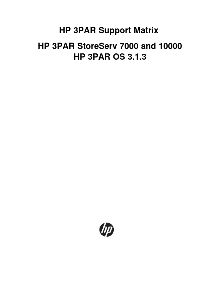 HP 3par Os SW Version 3.1.3 | PDF