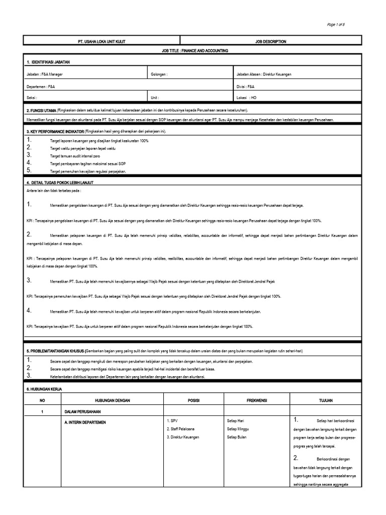 Tugas Membuat Job Description | PDF