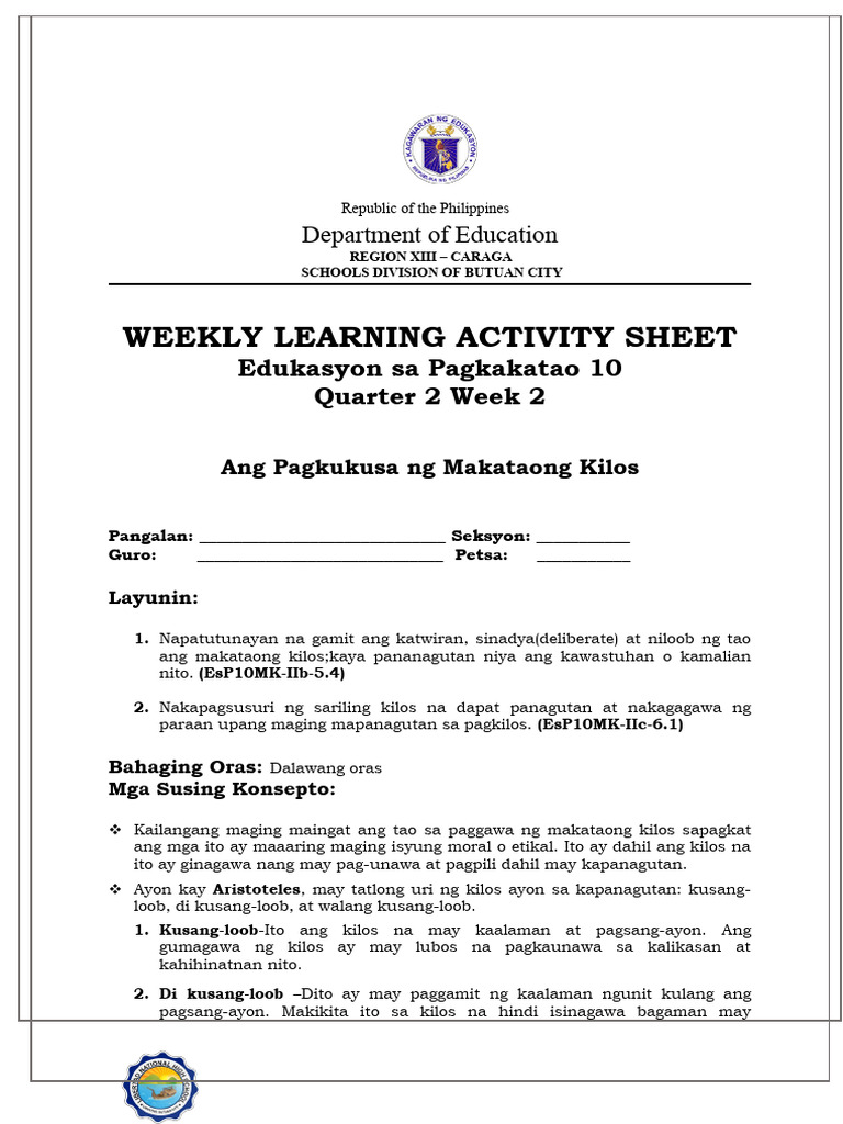 Esp 10 Q2 Week 2 | PDF