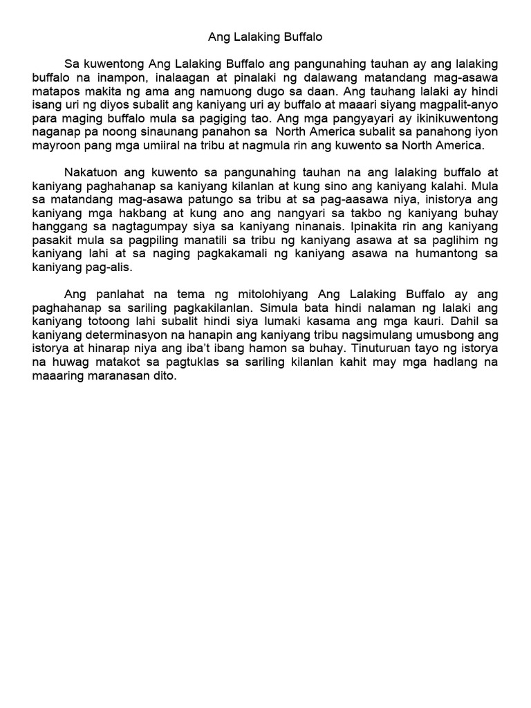 Ang Lalaking Buffalo | PDF