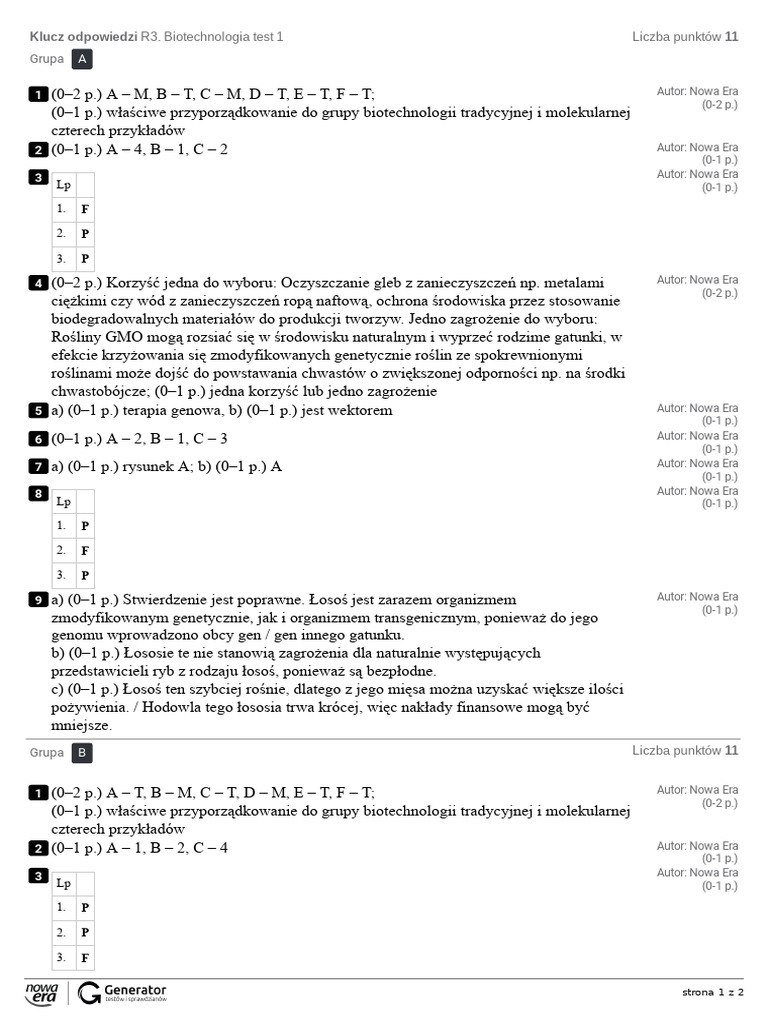 Klucz Odpowiedzi | PDF