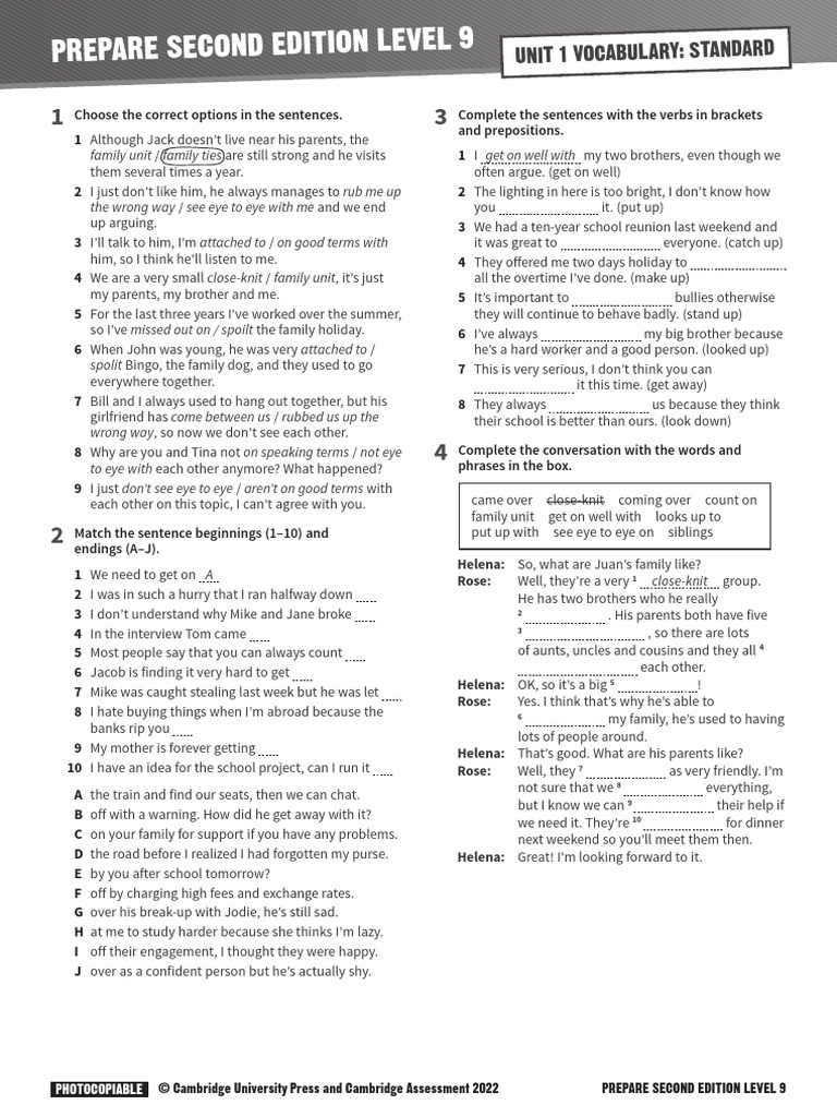 Vocabulary Exercises for Level 9 Students | PDF | Language Arts & Discipline
