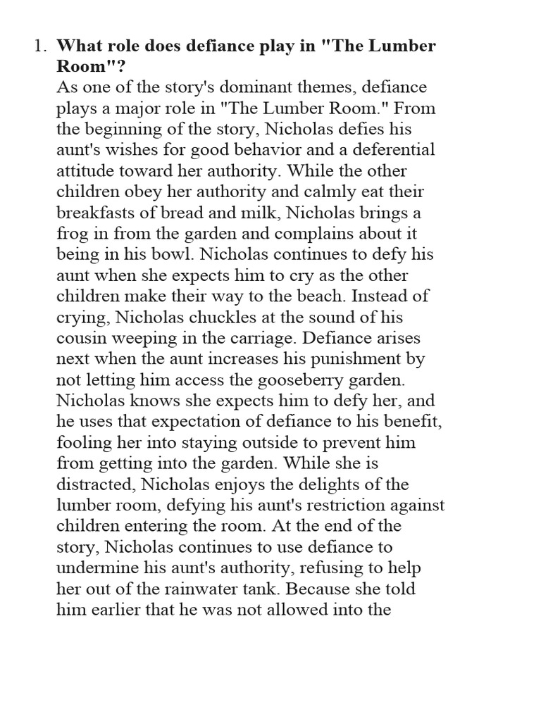 The Lumber Room | PDF