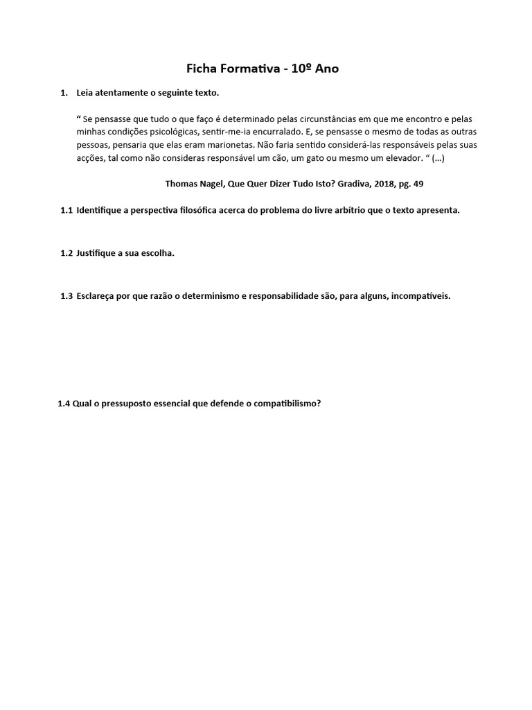 Ficha Formativa - 10º | PDF