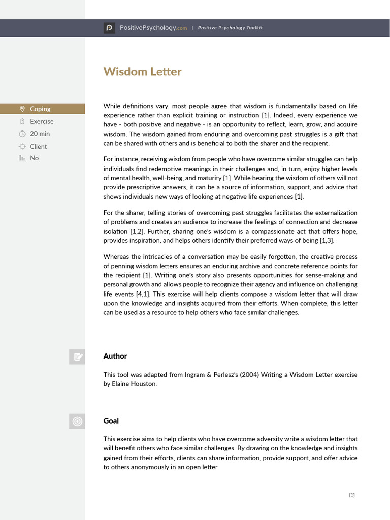 Wisdom Letter 1 BreakTraumaCycle | PDF