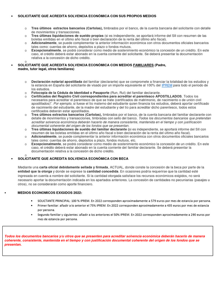 1 A ESTUDIOS 2022 modos acreditación solvencia económica | PDF