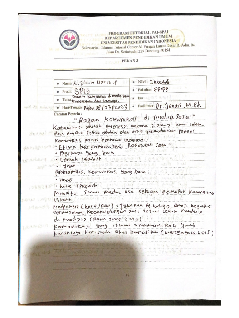 Program Tutorial Pai-Spai | PDF