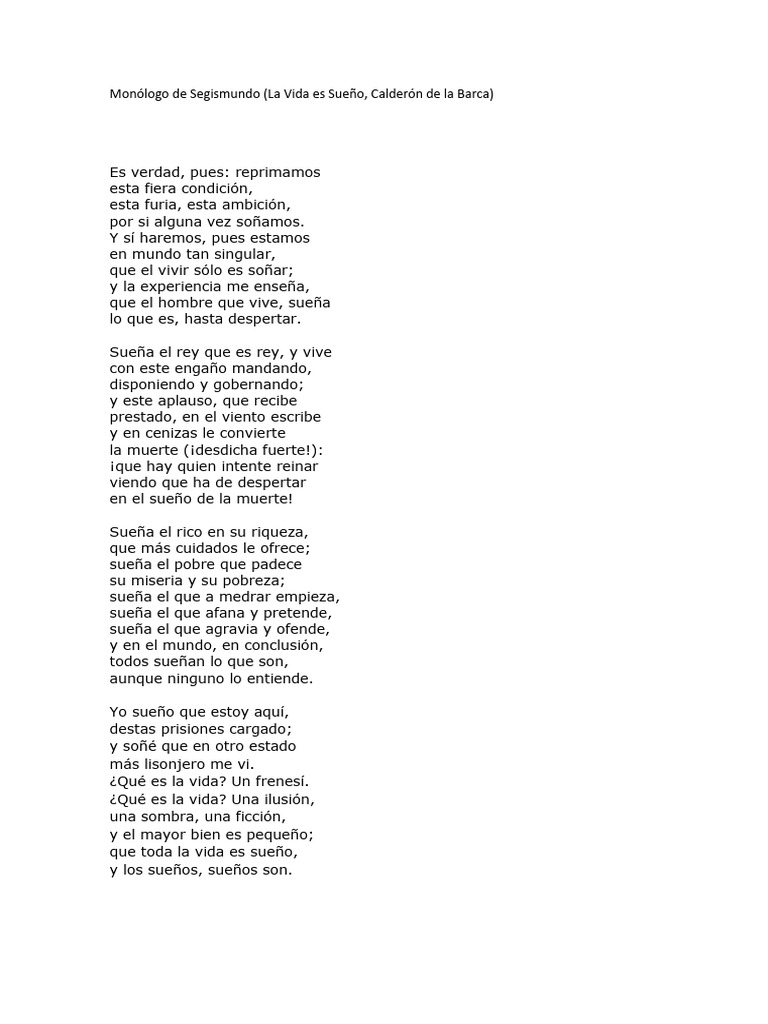 06 Monólogo de Segismundo | PDF