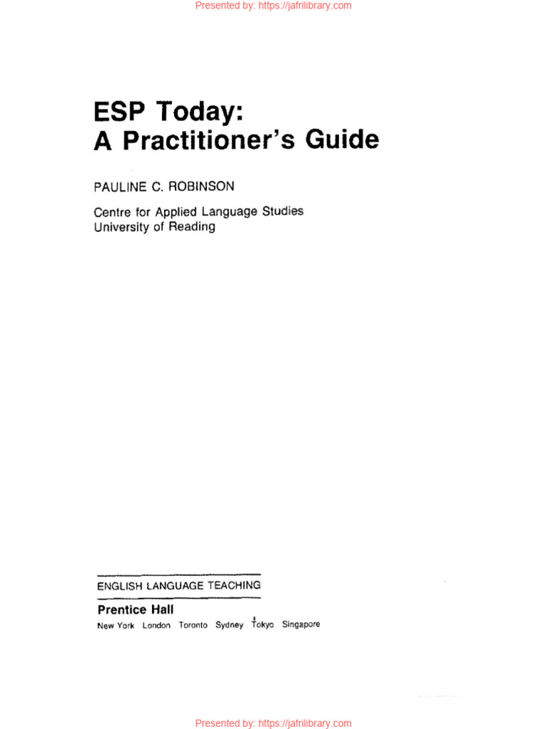 ESP Today A Practitioner's Guide Pauline Robinson | PDF ESP Today A Practitioner's Guide Pauline Robinson | PDF