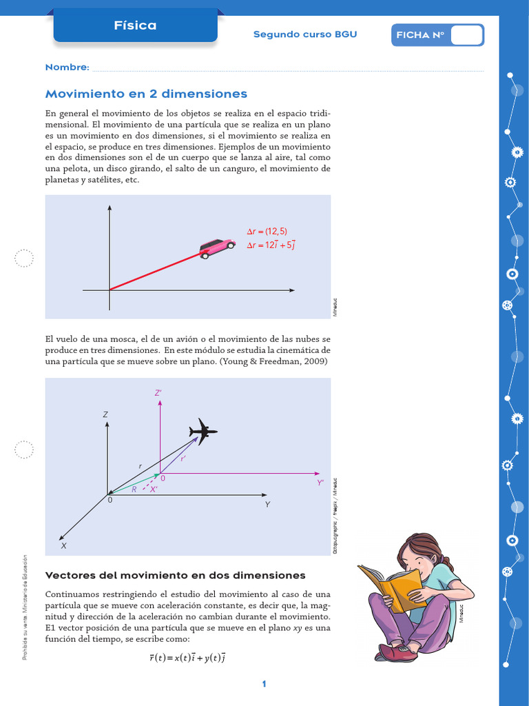 Física - 2BGU - Movimiento en 2 Dimensiones | PDF | Aceleración | Velocidad