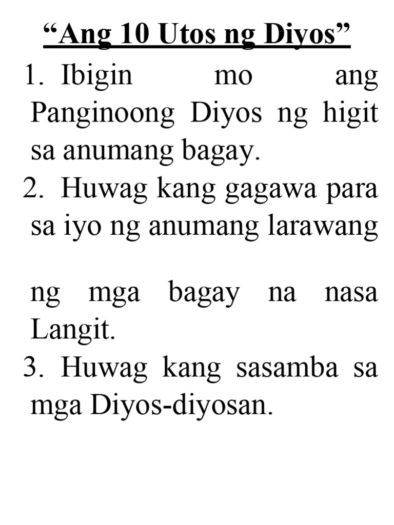 Ang 10 Utos NG Diyos | PDF