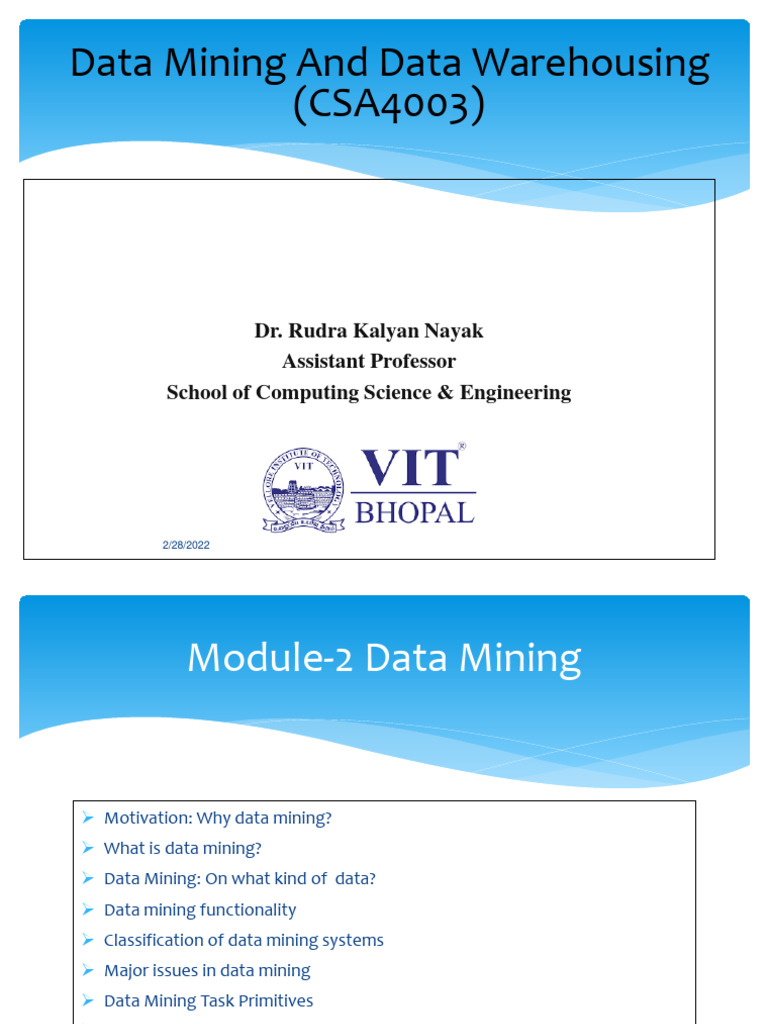 Module-2-Data Mining | PDF | Data Mining | Databases