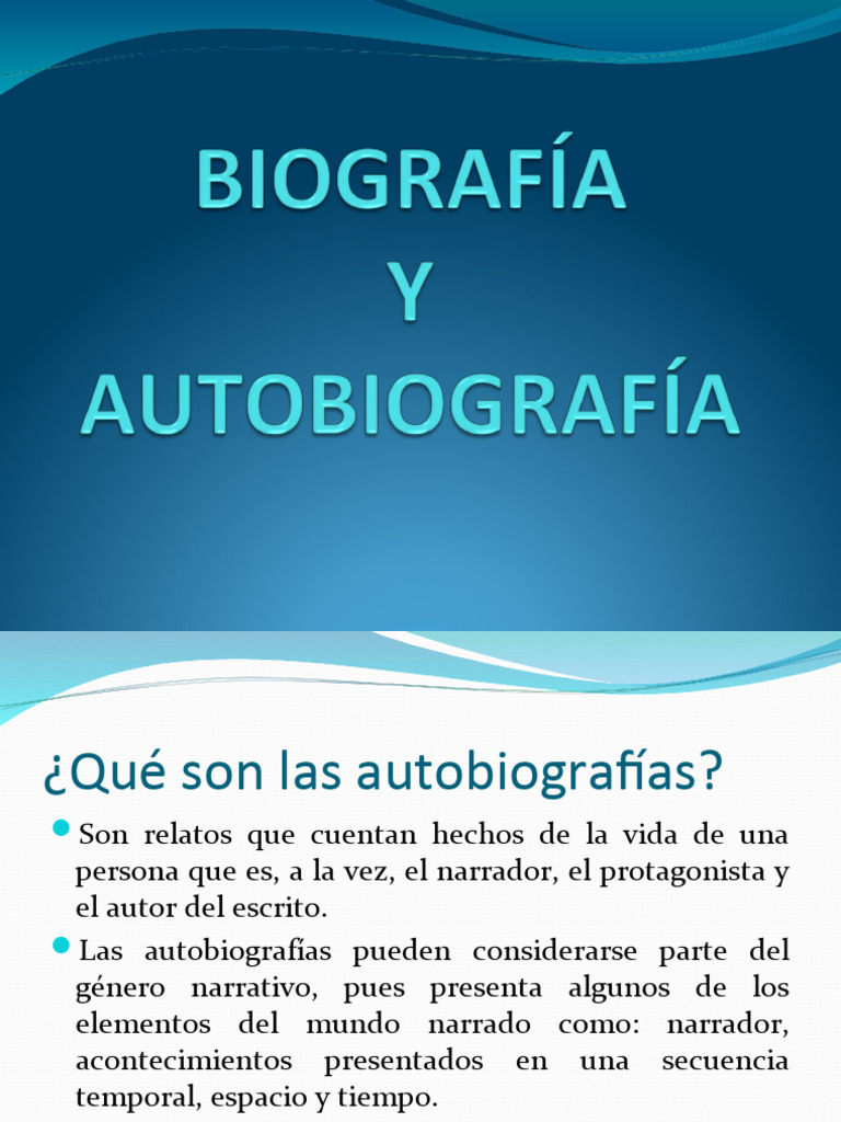 Biografia y Autobiografia | PDF | Autobiografías | Narración