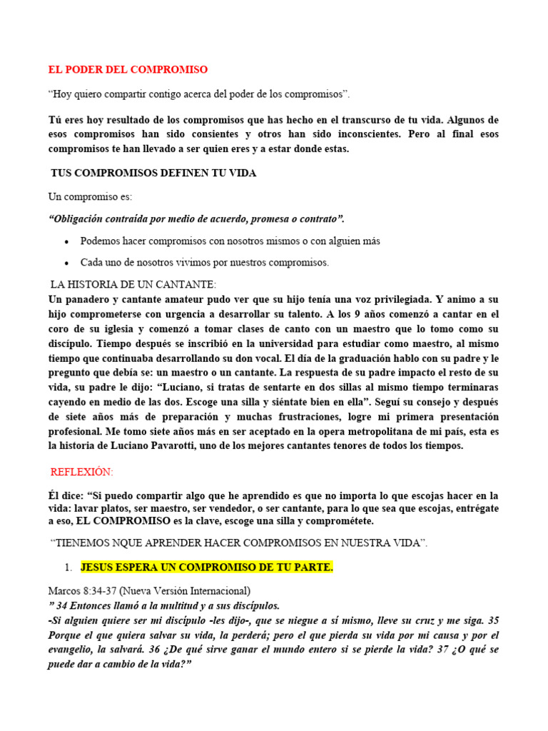 Compromiso Personal | PDF