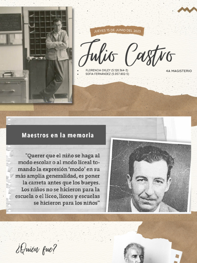 Julio Castro: Maestro y Educador Rural | PDF