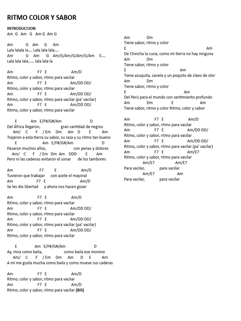 Ritmo Color y Sabor | PDF