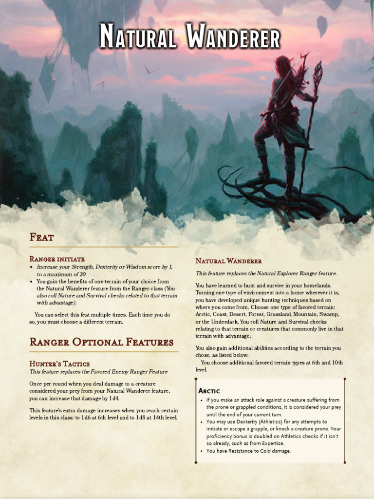 D&D 5e Homebrew - Ranger Features | PDF