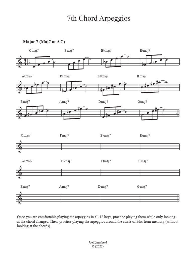 7th Chord Arpeggios | PDF