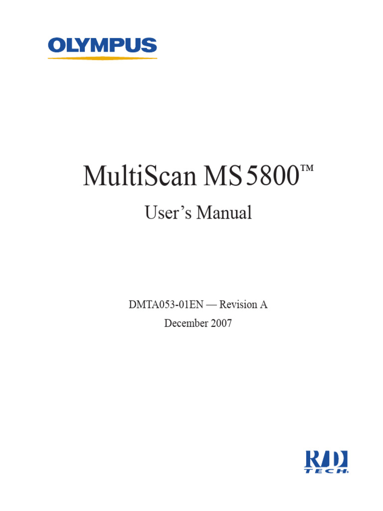 DMTA053 01EN A 1 MultiScan MS5800 EN | PDF