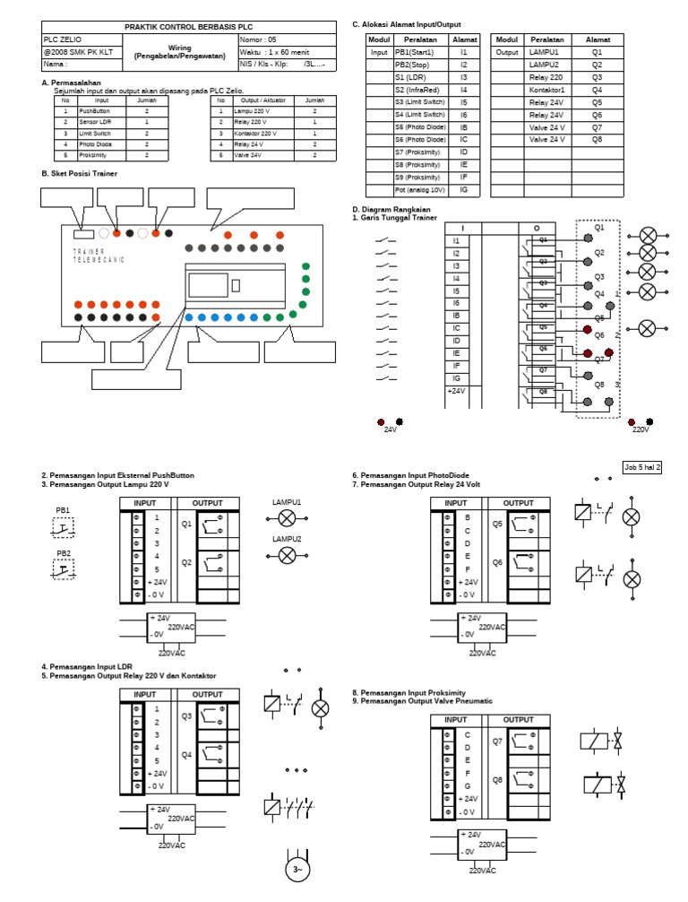 05 JobSheet Zelio Input Output Nis | PDF