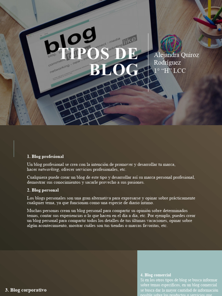 Tipos de Blog Alejandra Quiroz | PDF | Blog | Marca