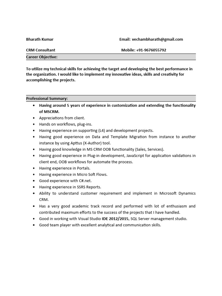 Bharath_Dynamics365_Resume (3) | PDF