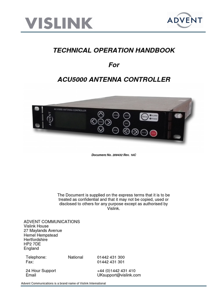 ACU5000 Antenna Controller Unit - manual | PDF | Databases | Global ...