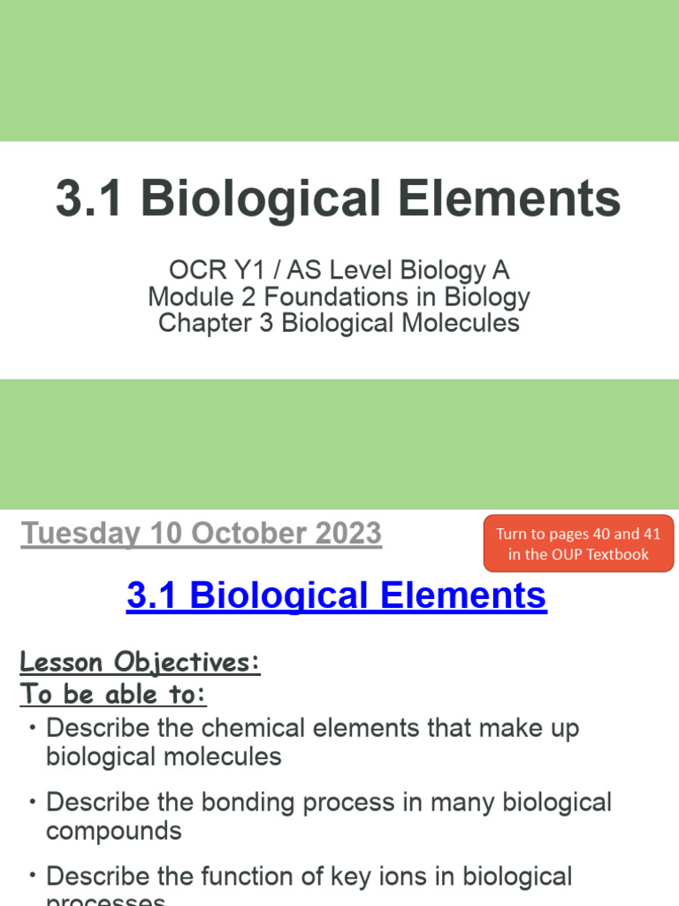3.1 Biological Elements LP | PDF