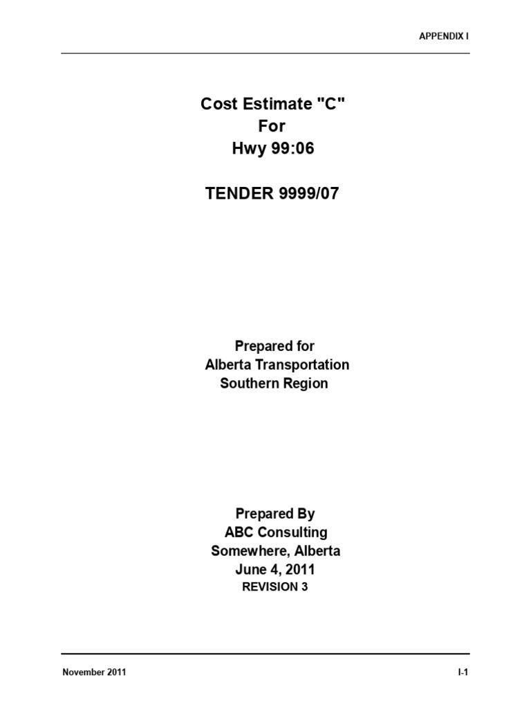 C Estimate Unit Price Cost Summary Pdf