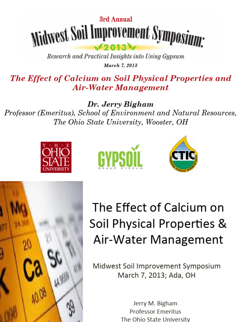 Calcium On Soil Phyisical Properties | PDF | Calcium | Soil