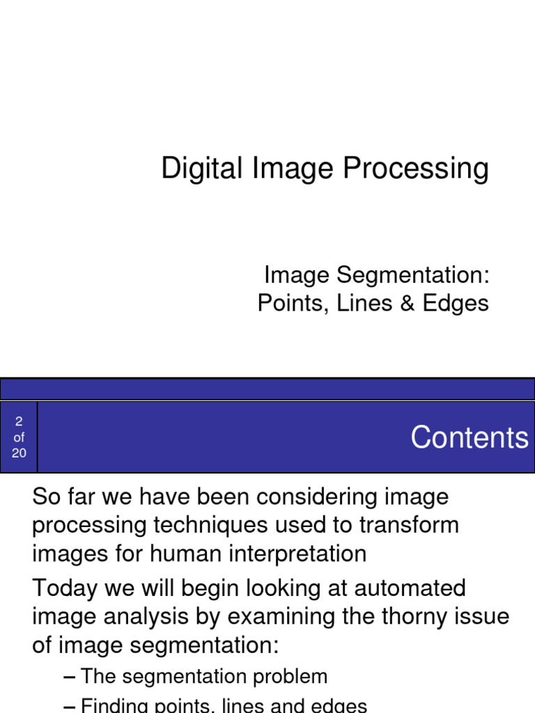 Lec - 9 - Image Segmentation-I | PDF