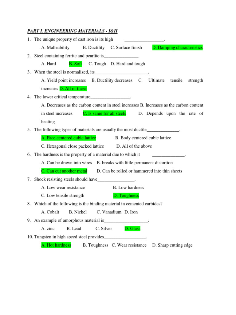 Model Exam For MENG STD | PDF