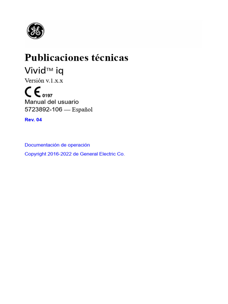 Vivid Iq R1 User Manual ES - UM - 5723892-106 - 4 | PDF