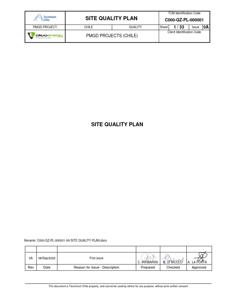 S - CHIL - EPC C000-QZ-PL-000001-0A SITE QUALITY PLAN - Signed by EDN ...
