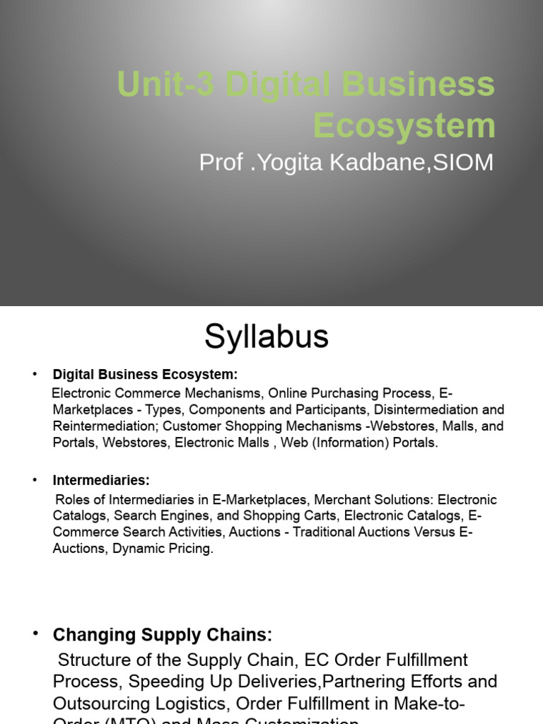 Unit-3 Digital Business Ecosystem Final | PDF
