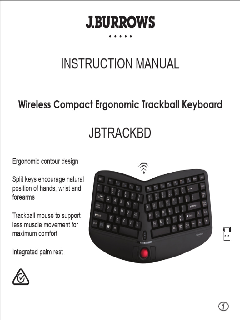 J.Burrows Mini Trackball Wireless Keyboard Instruction Manual | PDF ...