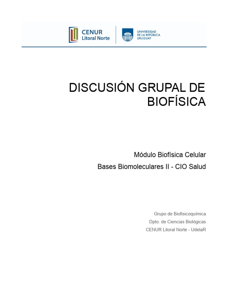 DGs Biofísica BBM II | PDF